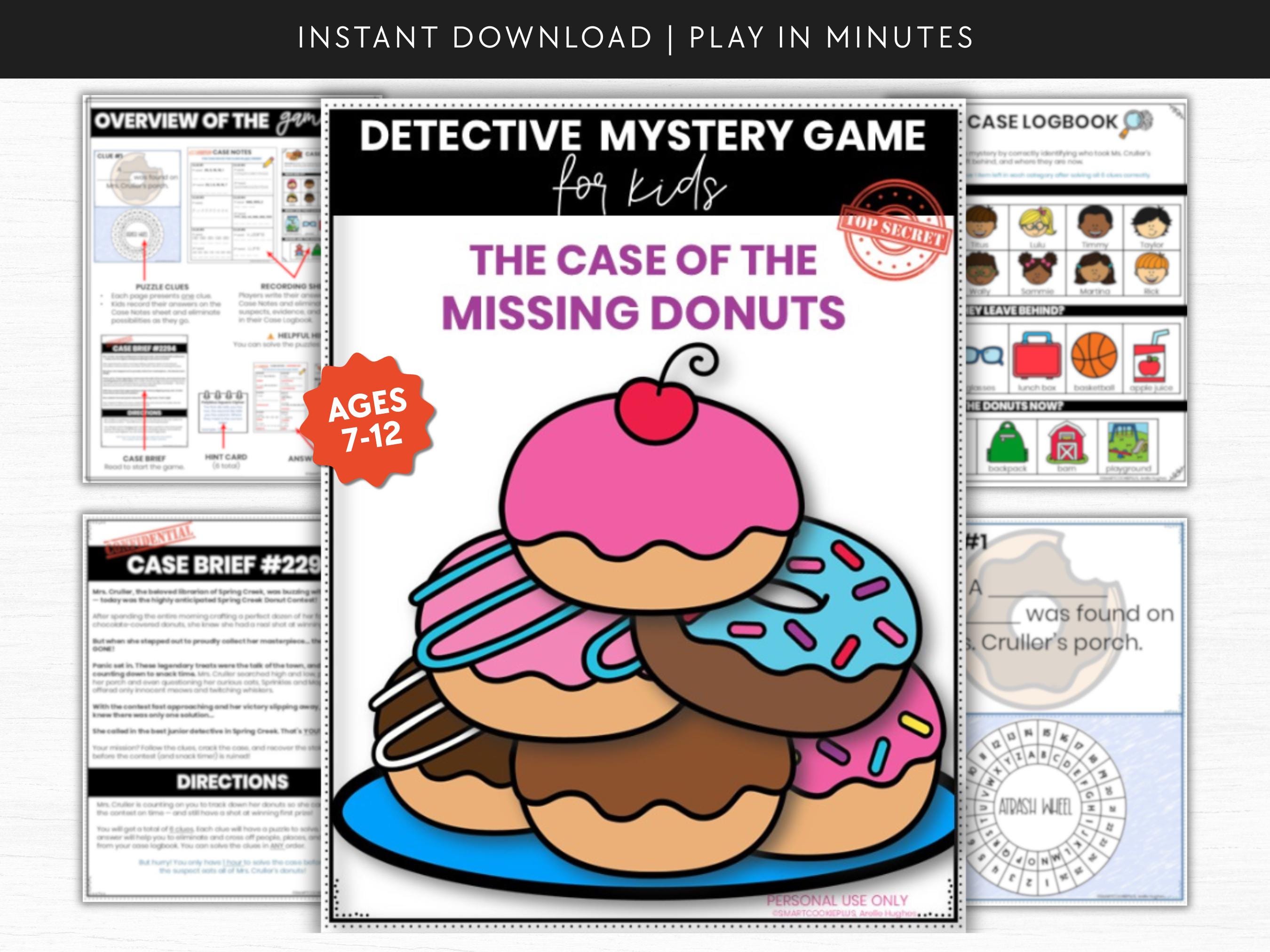 Donuts Detective Game for Kids | the Case of the Missing Donuts Mystery ...