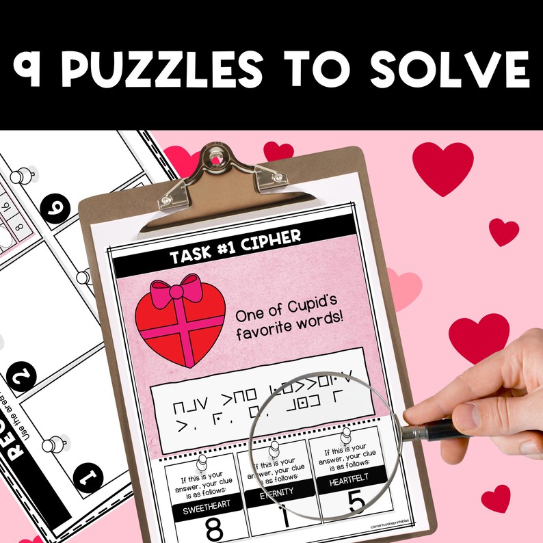 Kids Valentine’s Day Escape Room | Cupid’s Quest Puzzle | Printable ...