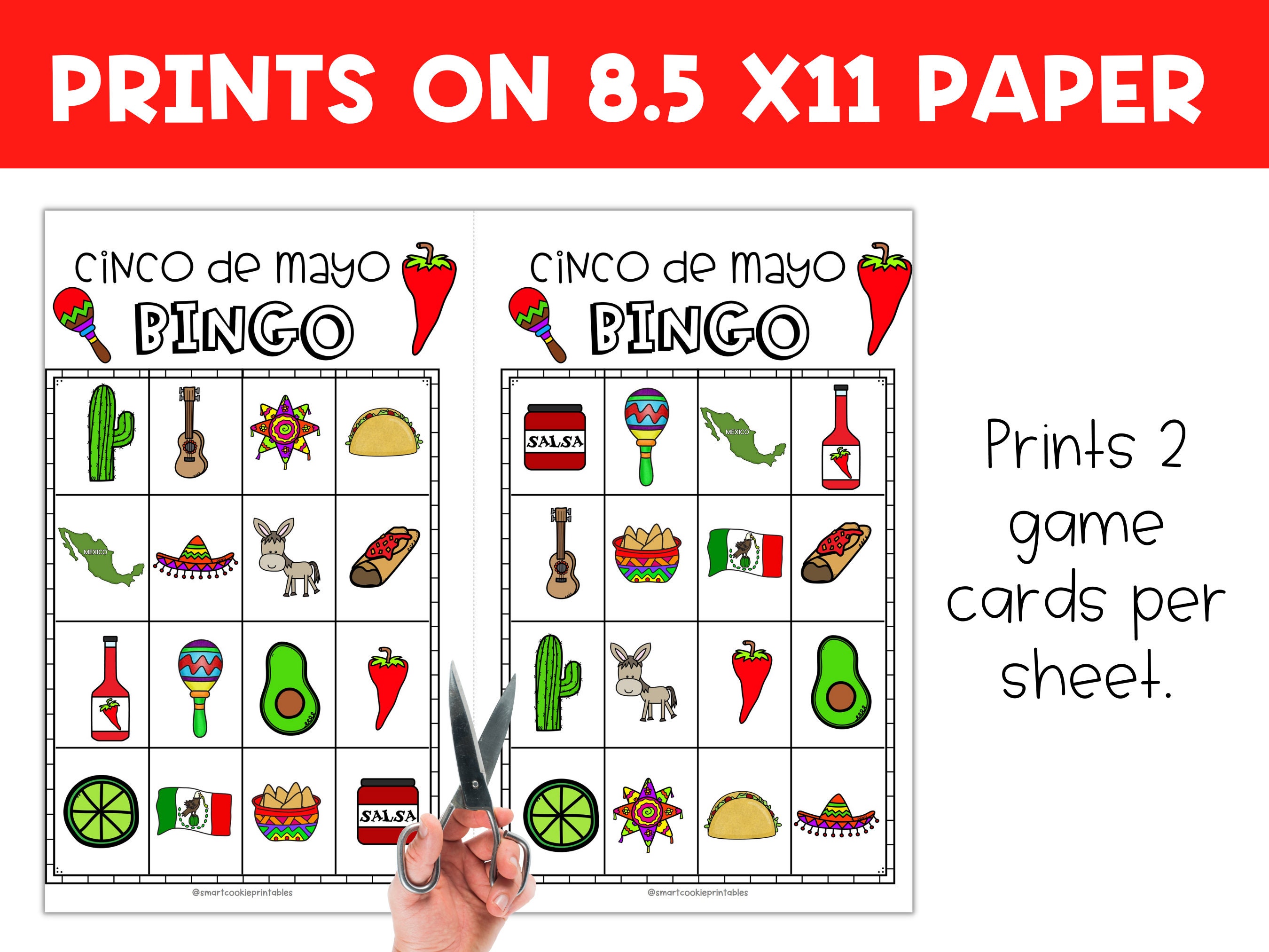 Cinco De Mayo Bingo Game, Printable Fun Party Game, Printable Bingo for ...