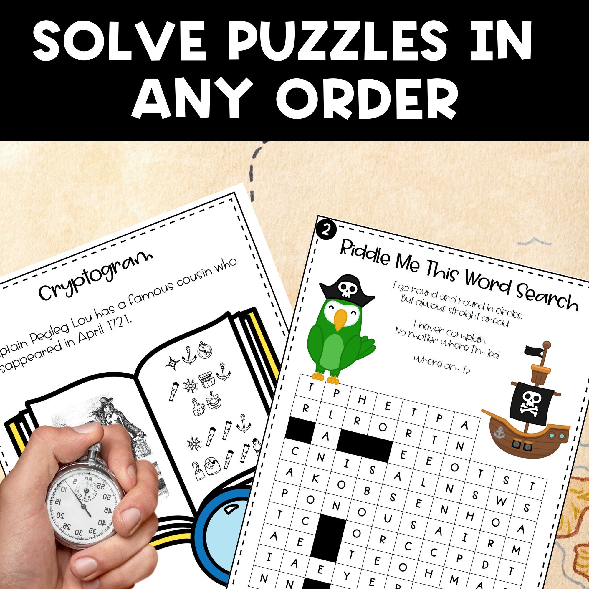 Pirate Escape Room for Kids, Escape the Stormy Seas Pirate Ship ...