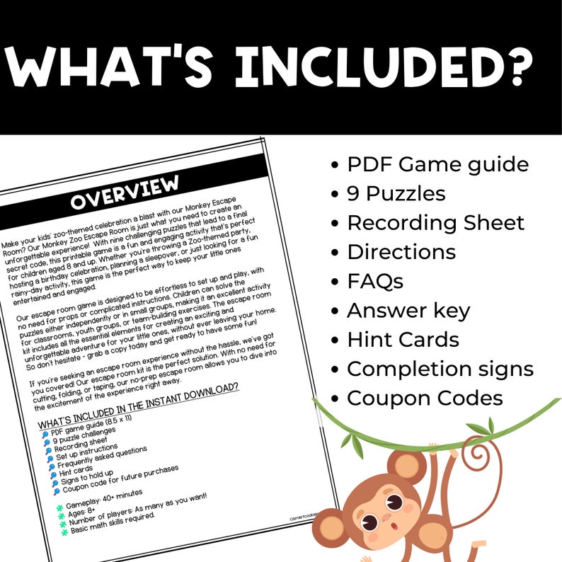 Kids Zoo Escape Room Game | Printable Puzzle Activity | Birthday ...