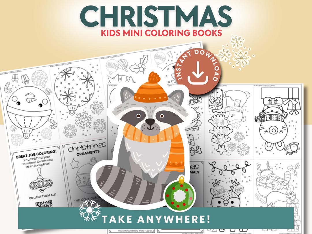 Printable Christmas Mini Coloring Books for Kids | Holiday Coloring ...