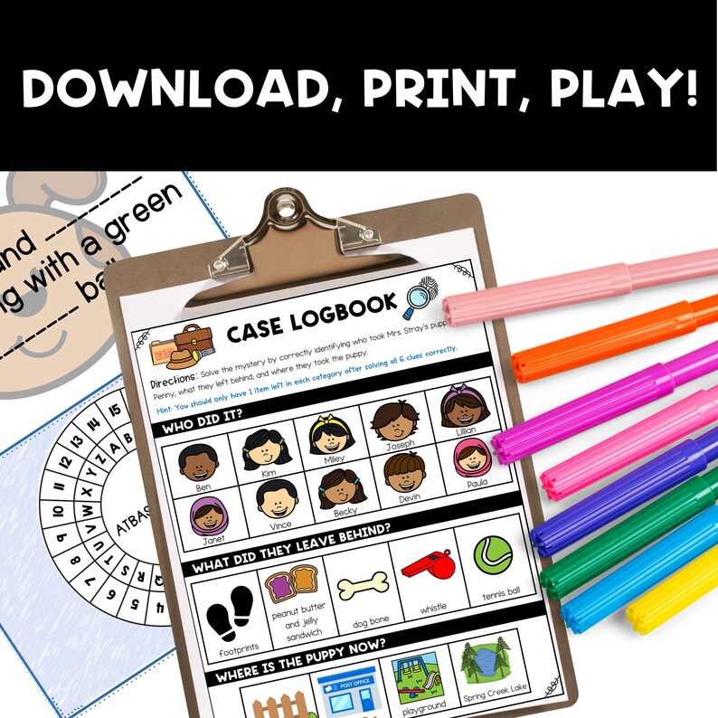 Mystery Party Game for Kids, the Case of the Missing Puppy, Secret ...