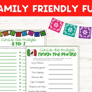 Cinco De Mayo Party Game Bundle | Printable Fiesta Activities for Kids ...