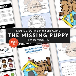 Puppy Detective Game | the Case of the Missing Puppy Printable Mystery ...