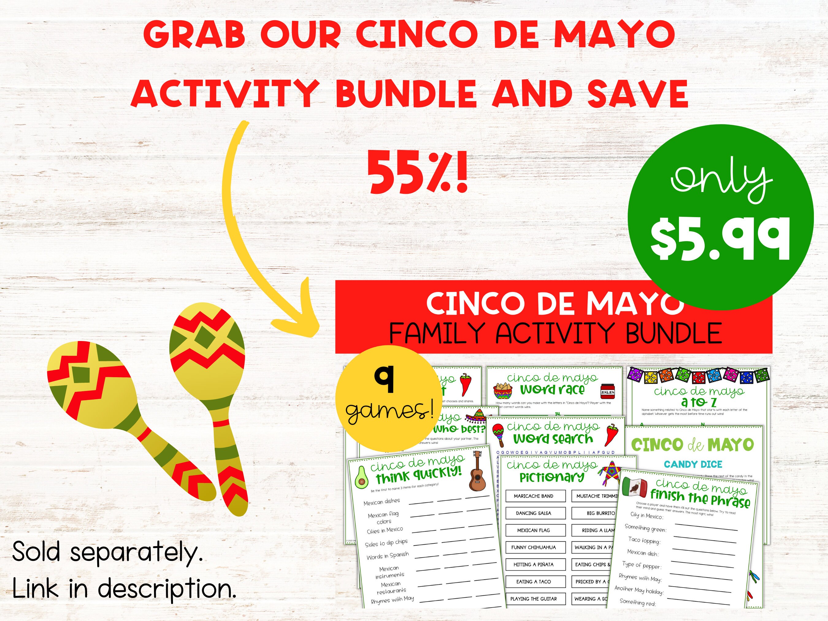 Cinco De Mayo Bingo Game, Printable Fun Party Game, Printable Bingo for ...