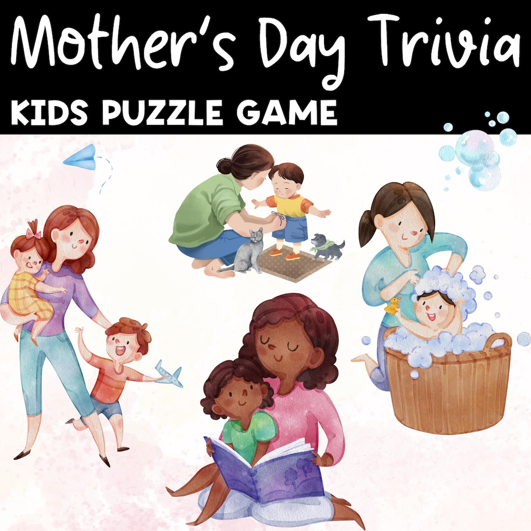 Mother's Day Puzzles for Kids, Kids Puzzles, Printable Party Game ...