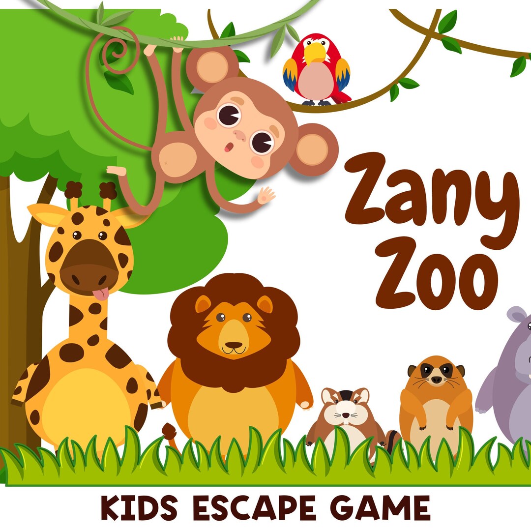Zany Zoo Escape Game for Kids, DIY Printable Party Game, Zoo Escape ...