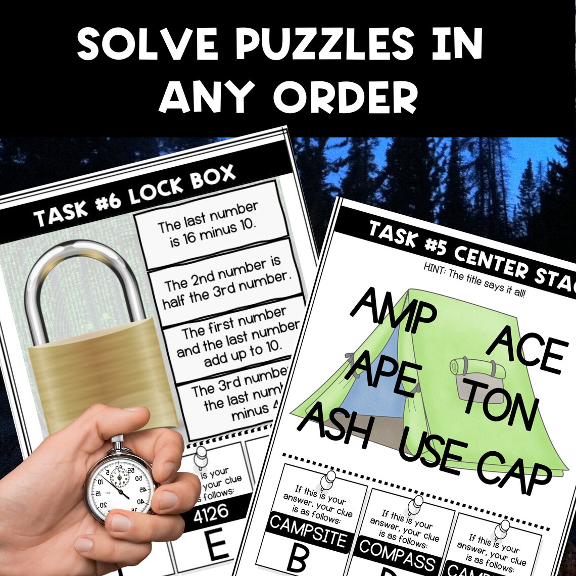 Escape Game for Kids, DIY Printable Party Game, Summer Camp Escape Room ...
