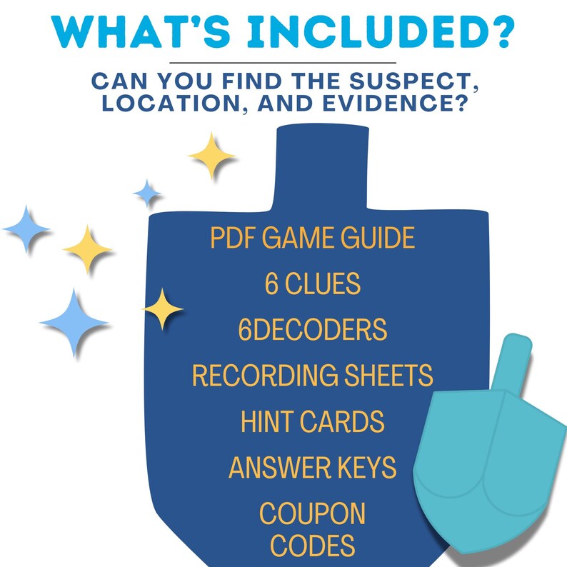 Hanukkah Mystery Game for Kids, the Case of the Missing Dreidel ...