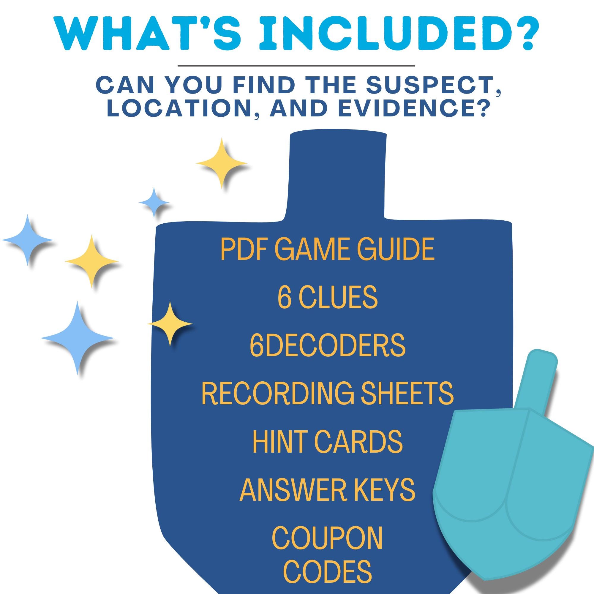 Hanukkah Mystery Game for Kids, the Case of the Missing Dreidel ...