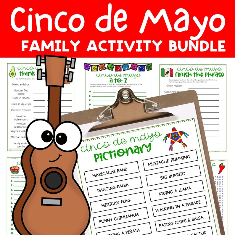 Cinco De Mayo Party Game Bundle | Printable Fiesta Activities for Kids ...