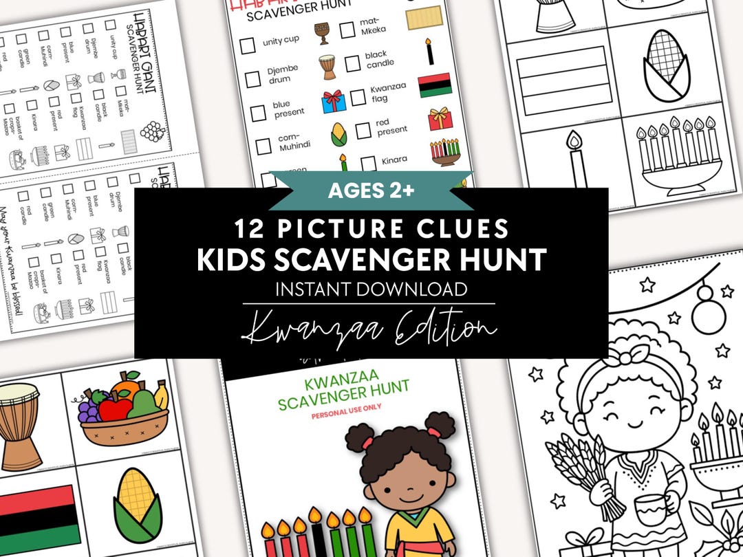 Kids Kwanzaa Scavenger Hunt Picture Clues Printable Holiday Activity ...