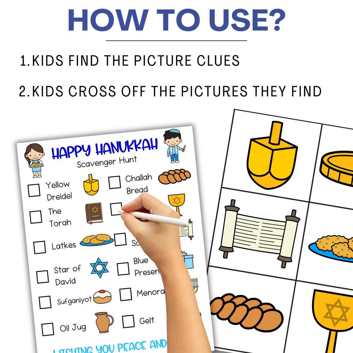 Kids Hanukkah Picture Scavenger Hunt, Hanukkah Treasure Hunt, Hanukkah ...