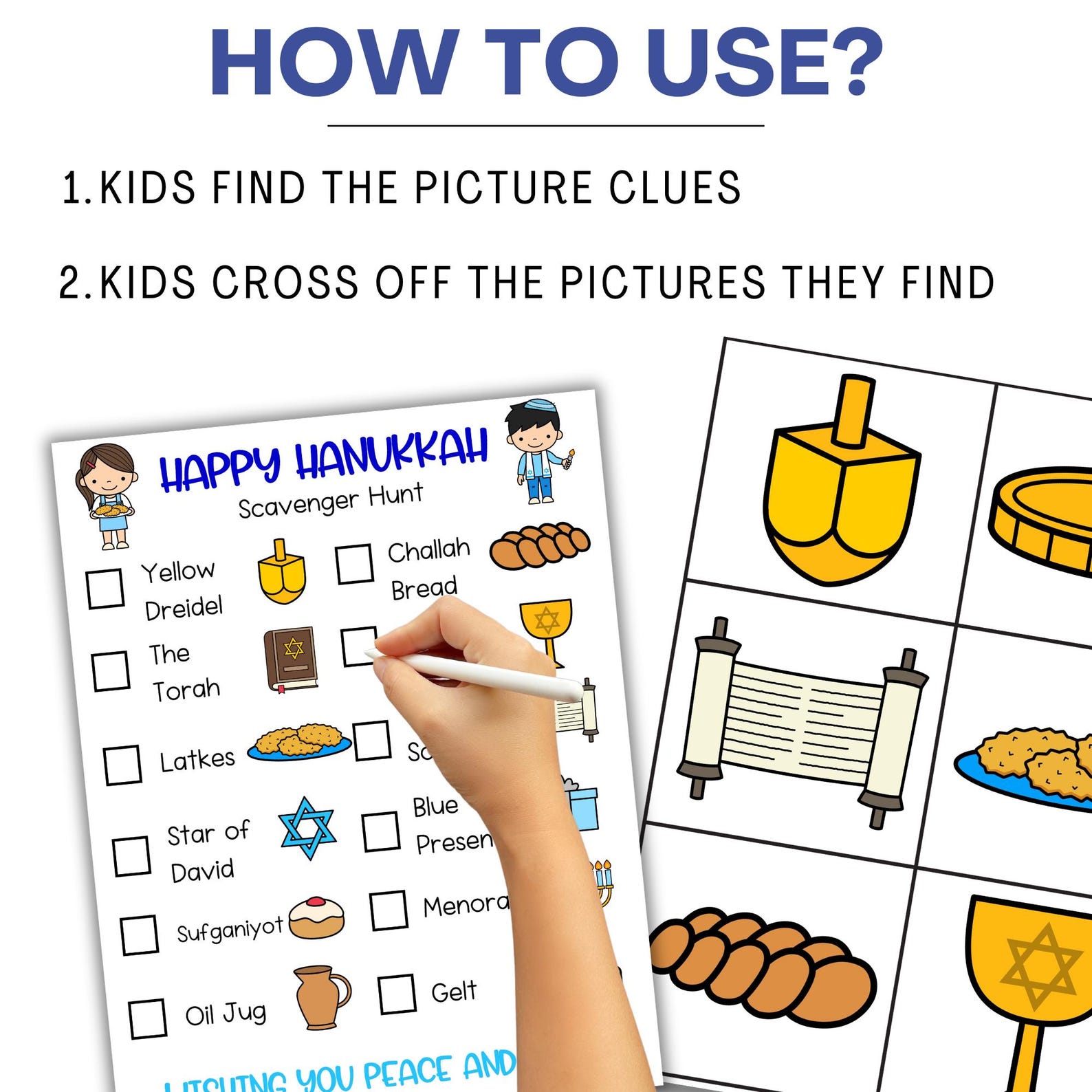 Kids Hanukkah Picture Scavenger Hunt, Hanukkah Treasure Hunt, Hanukkah ...