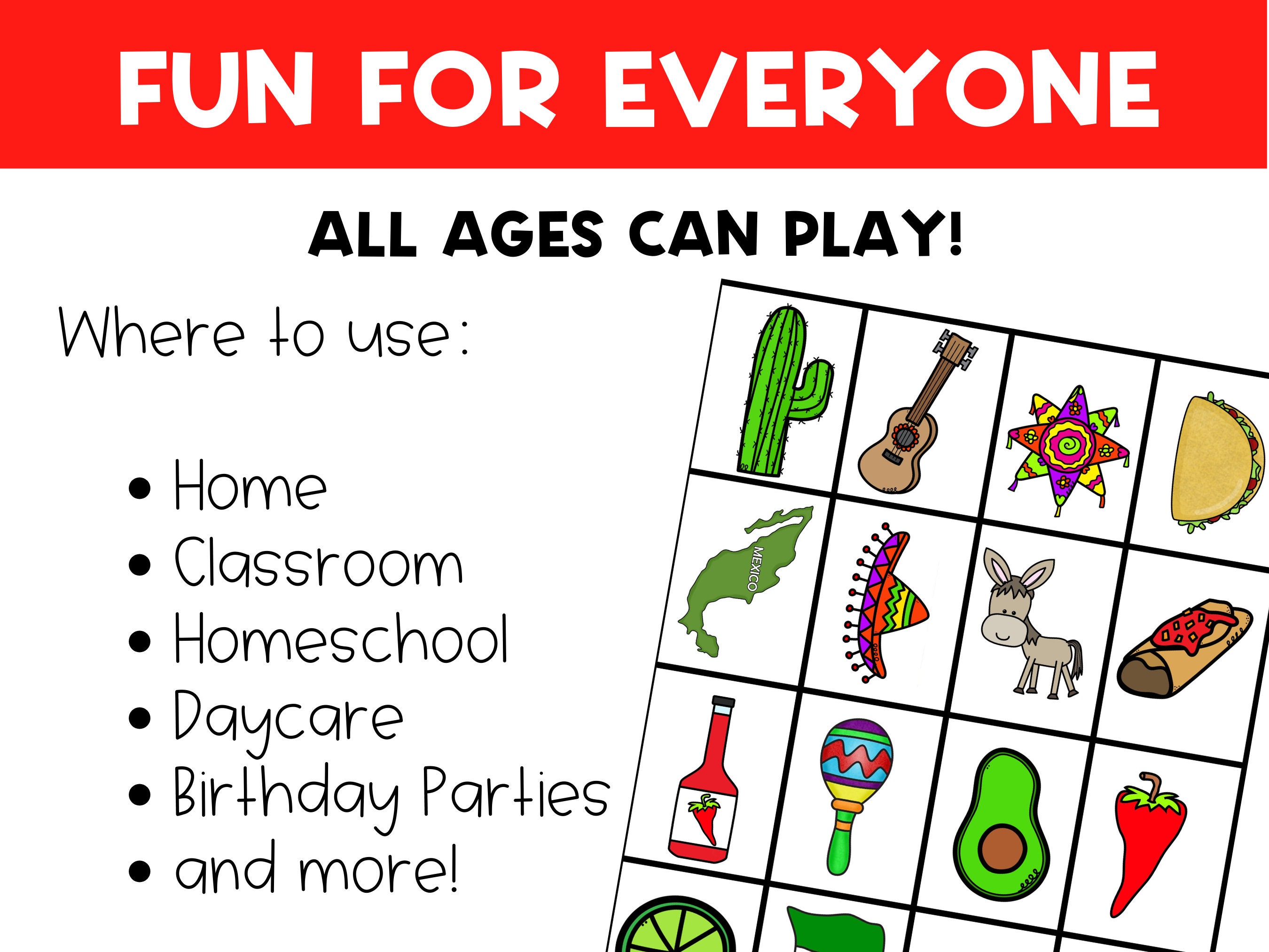 Cinco De Mayo Bingo Game, Printable Fun Party Game, Printable Bingo for ...