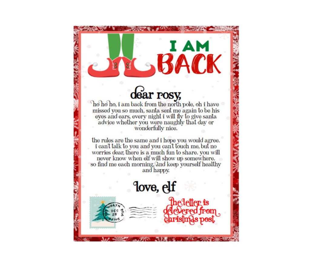 Editable Elf Arrival Letter Return Letter Christmas Elf - Etsy Canada