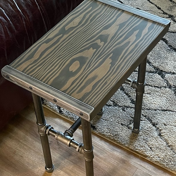 Industrial End Table - Etsy
