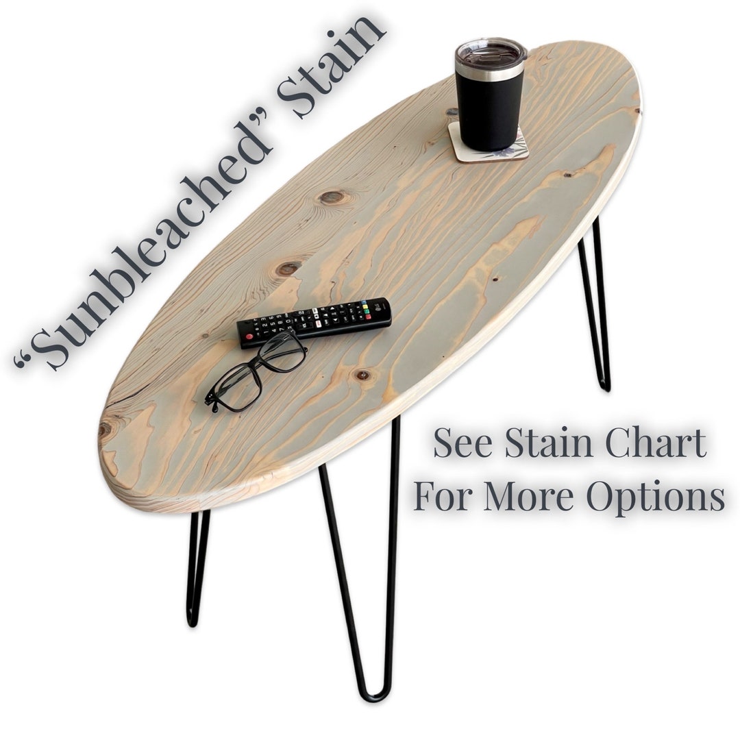 Small Surfboard Coffee Table / Oval Mid Century Modern Coffee Table ...