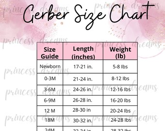 Baby Size Chart for Sizing - Etsy