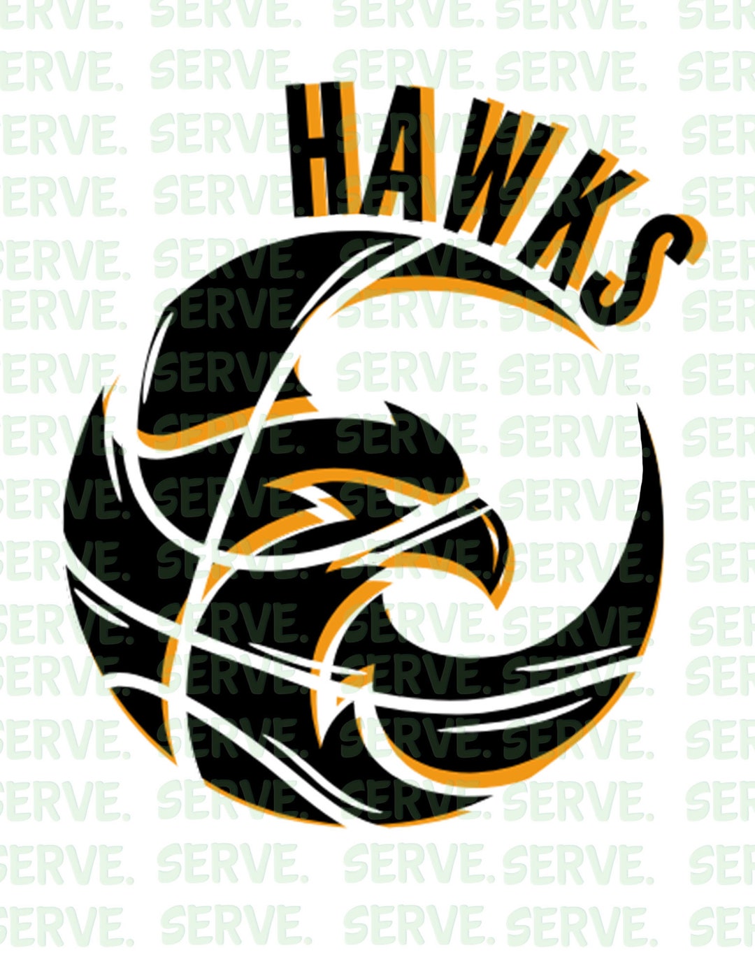 Hawks Basketball Youth Digital Artwork Logo Download - Etsy