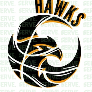 Hawks Basketball Youth Digital Artwork Logo Download - Etsy