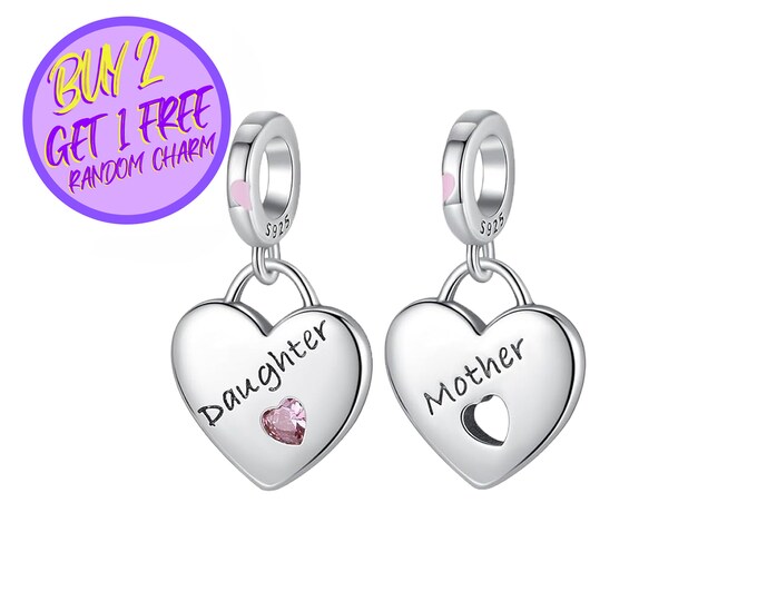 Mother Daughter Dangle Charm for Charms, Two Pieces Charm, Birthday ...