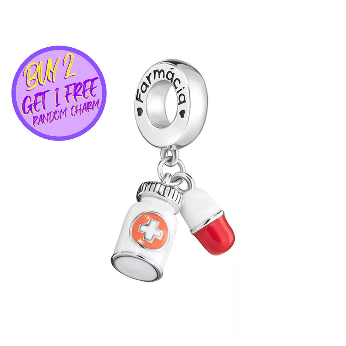 Pharmacy Charm for Bracelet, Pharmaia Charm, Hospital Charm, Medicine ...