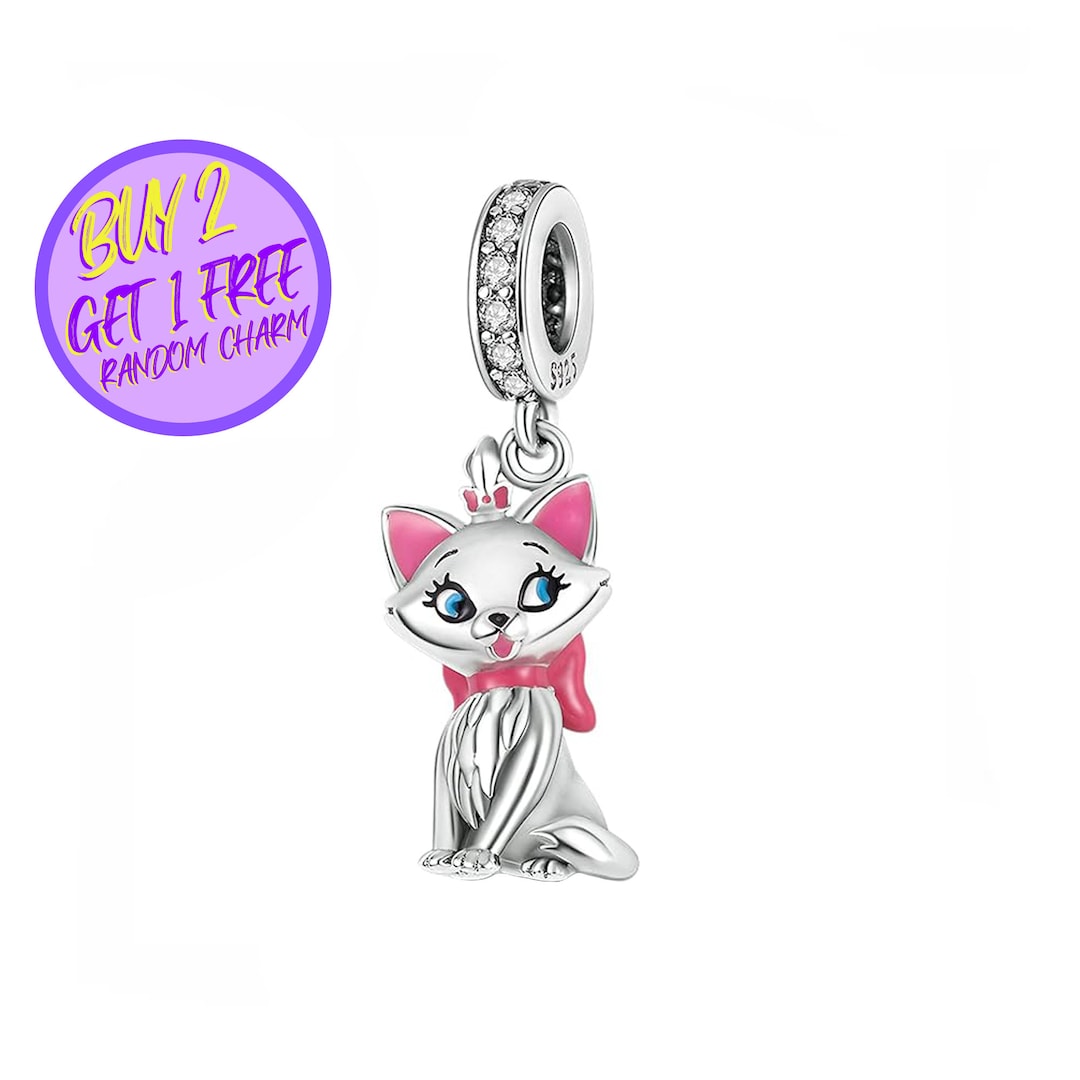 Cute Cat Charm for Bracelet, Sterling Silver Charm, Dangle Charm ...