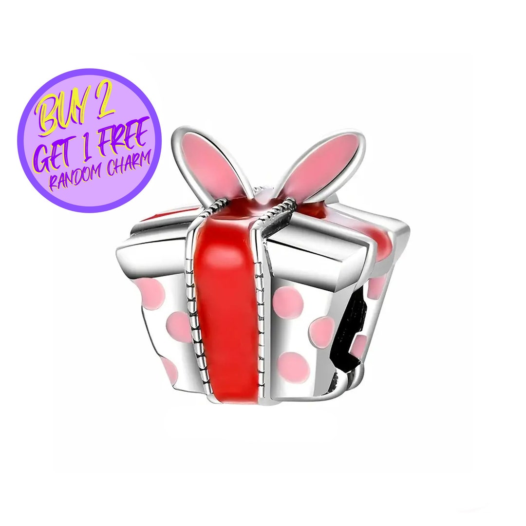 Bunny Gift Box Charm for Bracelet, Animal Charm, Gift Charm, Bunny ...