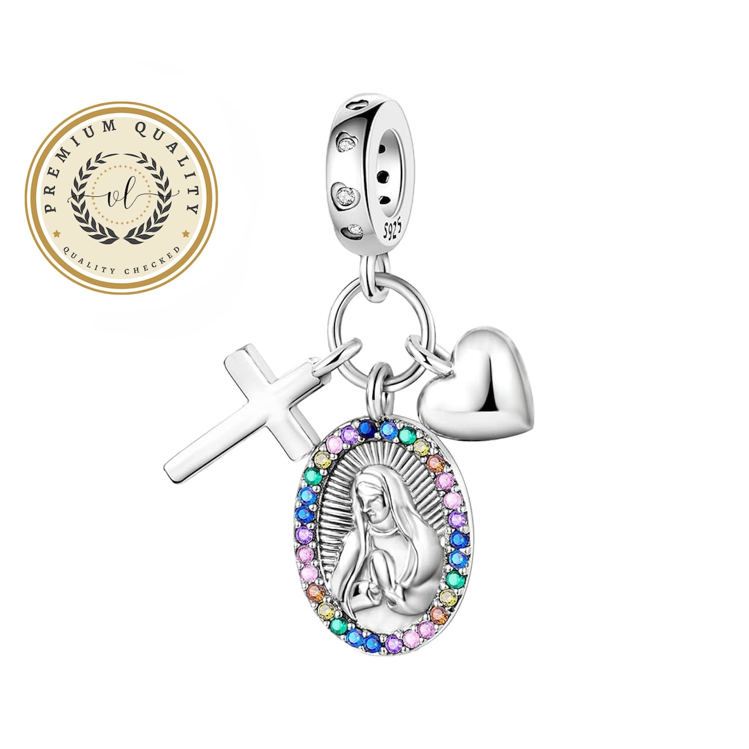 Mary Mother Charm for Bracelet, Jesus Charm, Cross Charm, Faith Charm ...