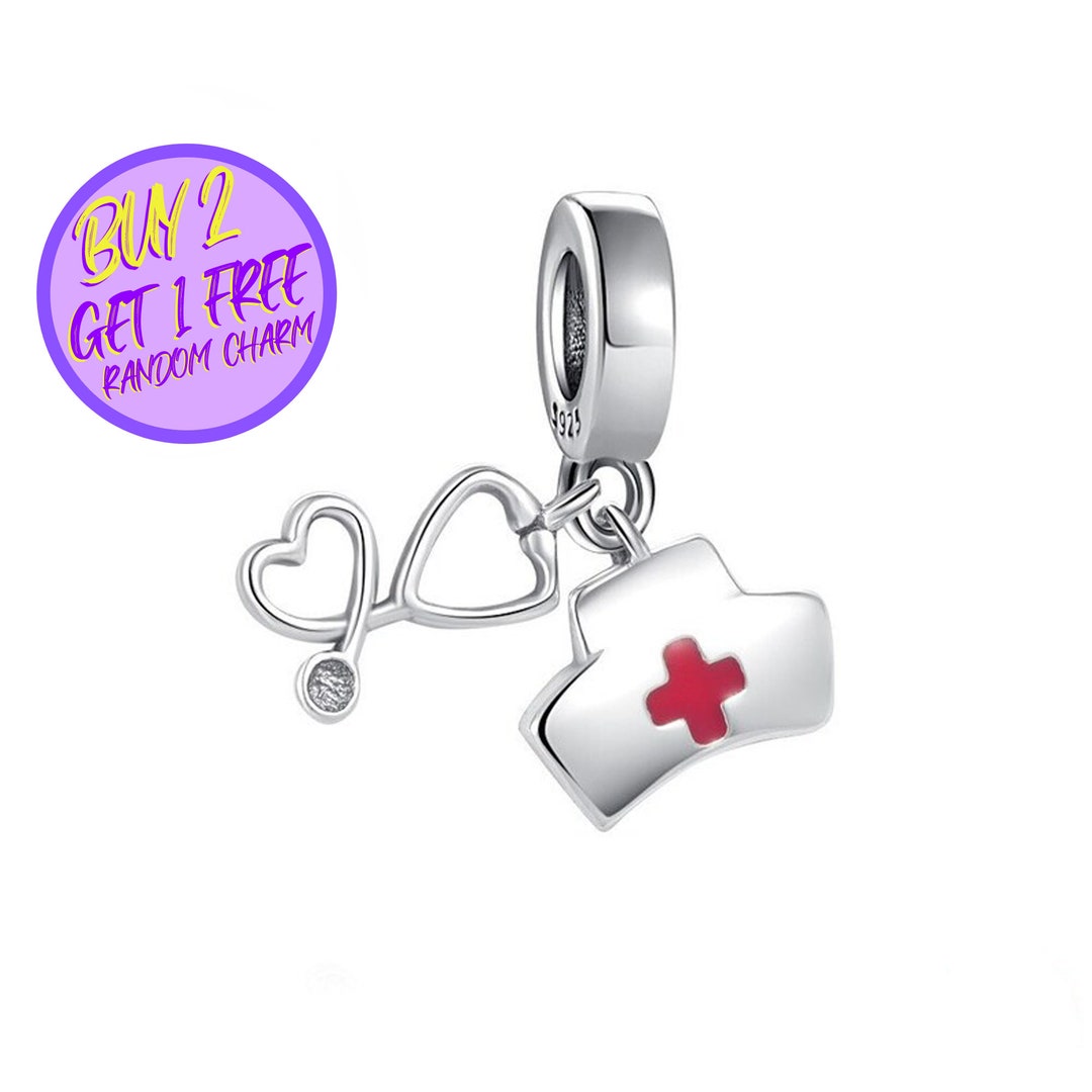 New Nurse and Stethoscope Charm for Bracelet, Doctor Charm, Nurse Charm ...
