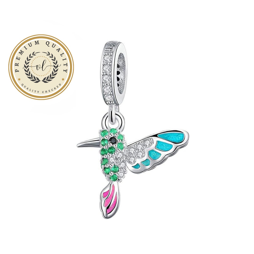 Hummingbird Dangle Charm for Bracelet, Hummingbird Charm, Animal Theme ...