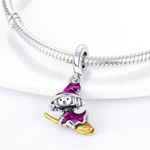 Witches Broom Dangle Charm for Bracelet, Witch Charm, Halloween Charm, Sterling Silver Charm - Etsy