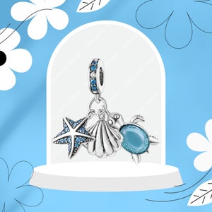 Starfish, Sea Turtle and Shell Charm for Bracelet, Sea Shell Charm ...