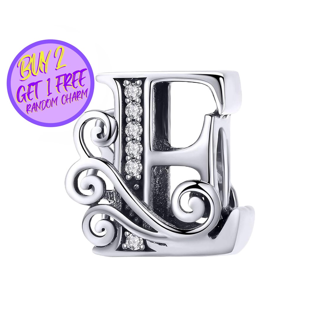Calligraphic E Letter Charm for Bracelet, E Letter Charm, Calligraphy ...