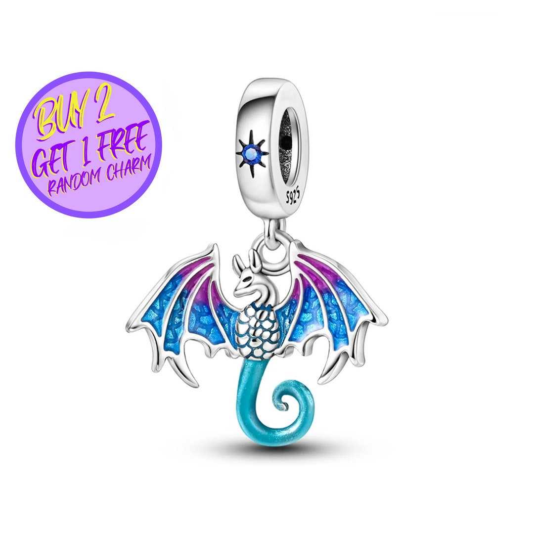 Colorful Dragon Charm for Bracelet, Fantasy Flying Dragon Charm ...