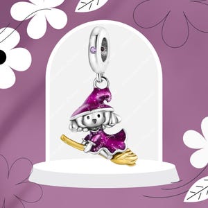 Witches Broom Dangle Charm for Bracelet, Witch Charm, Halloween Charm, Sterling Silver Charm - Etsy