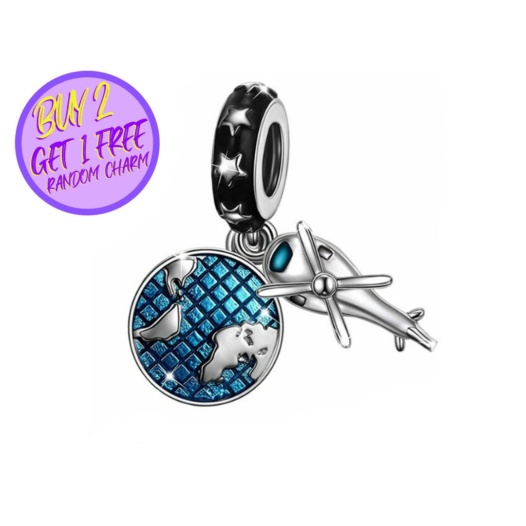 Travel the World Charm for Bracelet, Helicopter Charm Designer Charm ...