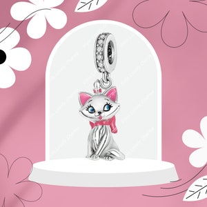 Cute Cat Charm for Bracelet, Sterling Silver Charm, Dangle Charm ...