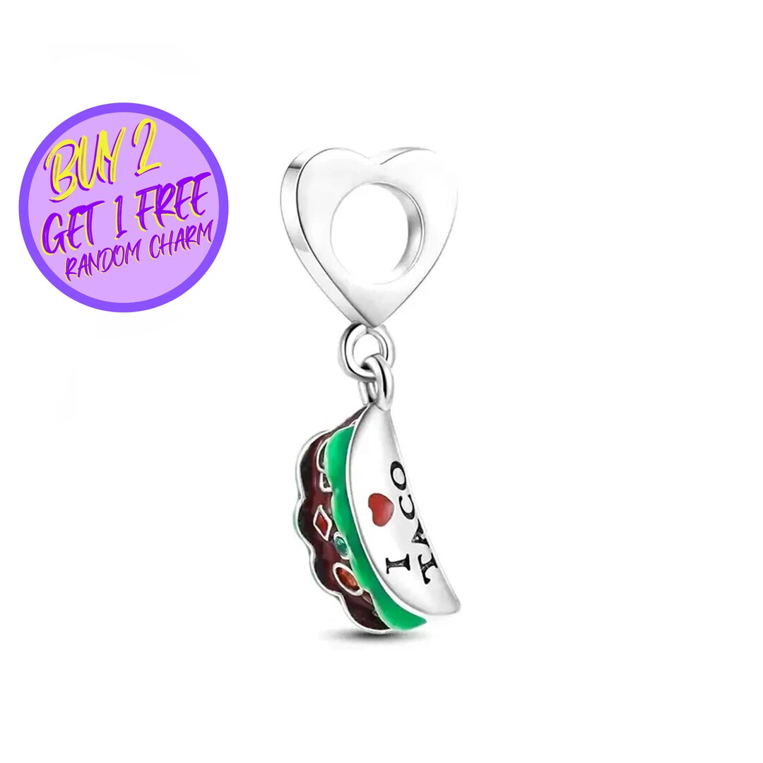 I Love Taco Charm for Bracelet, Designer Charms for Bracelet, Christmas ...