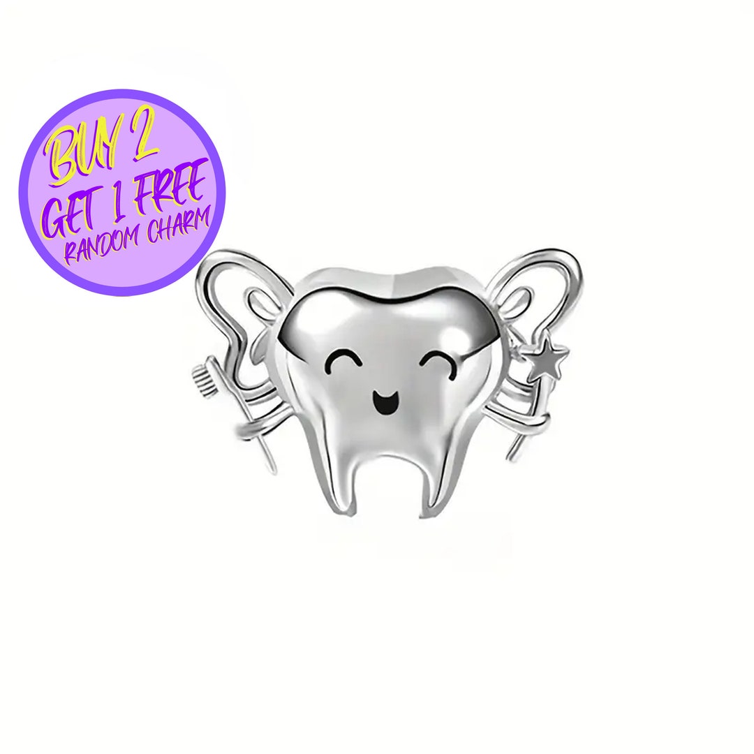 Tooth and Toothbrush Charm for Bracelet, Dentist Charm, Gift for ...