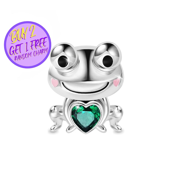 Sterling Silver Frog Charm - Etsy
