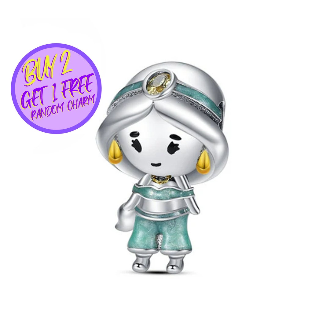 Princess Girl Charm for Bracelet, Cartoon Charm, Sterling Silver Charm ...