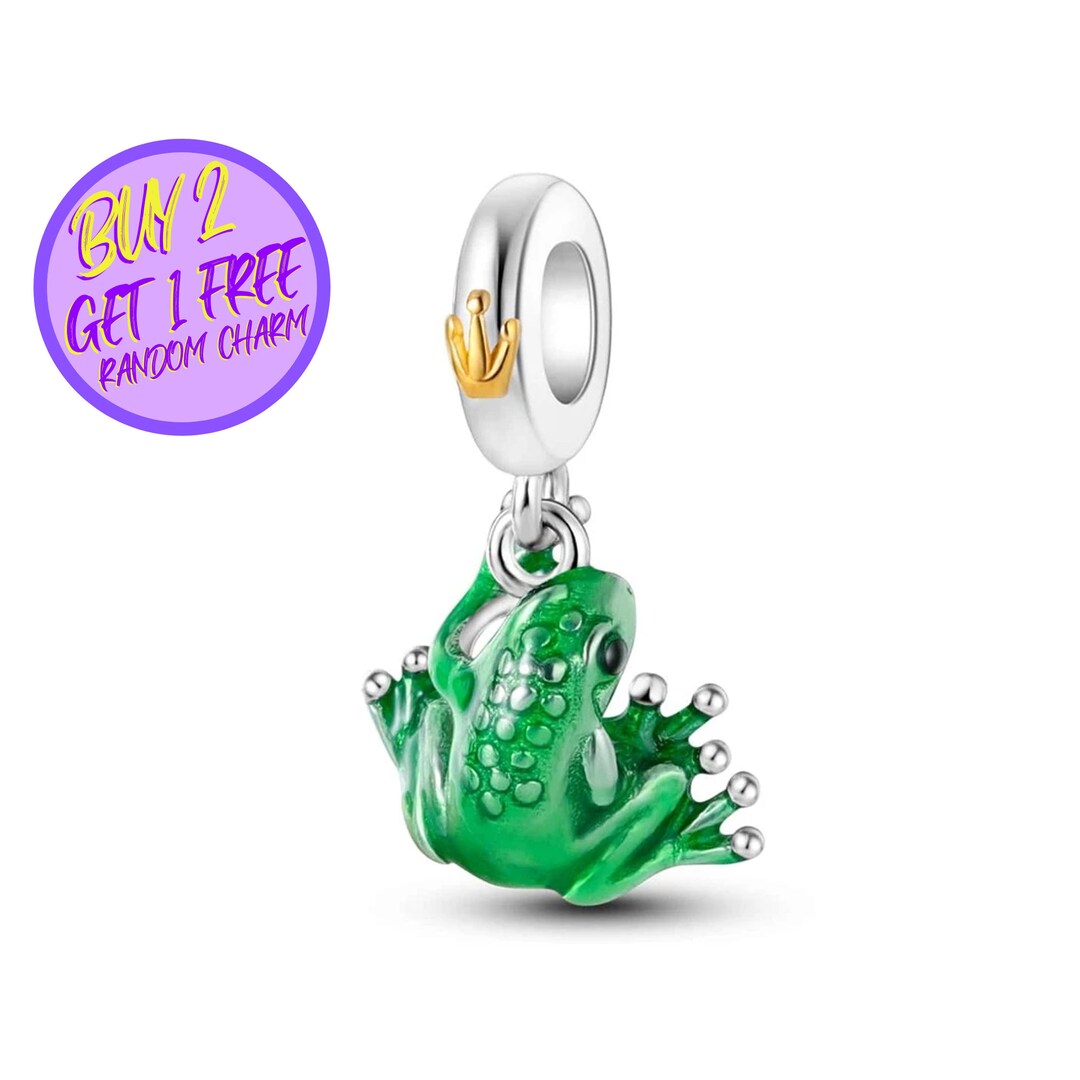 Frog Dangle Charm for Bracelet, Animal Charm, Green Frog Charm ...