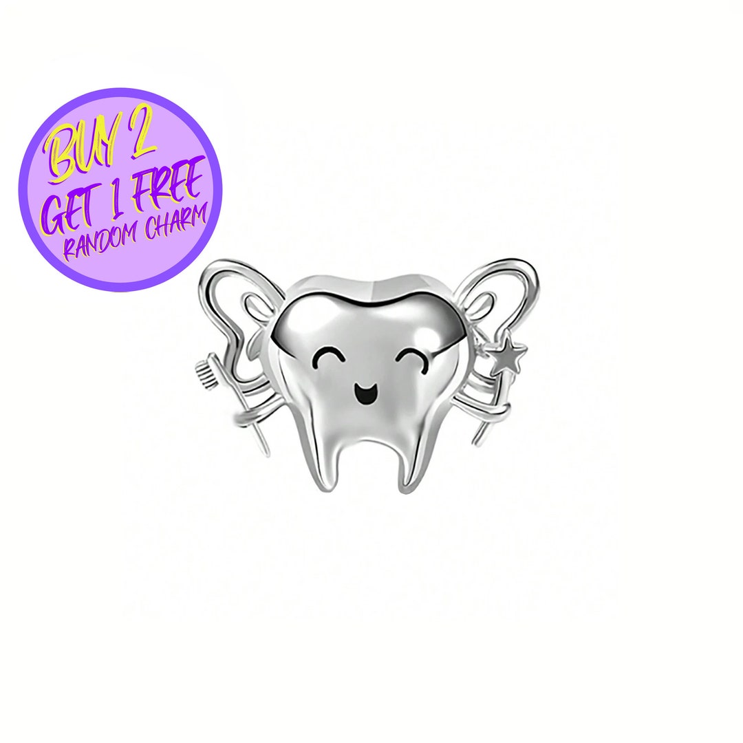 Tooth and Toothbrush Charm for Bracelet, Dentist Charm, Gift for ...
