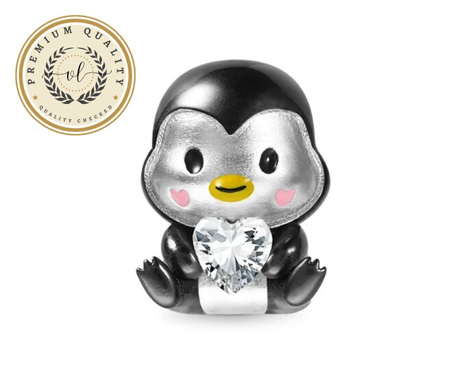 Penguin Charm Elegant Bird Enamel Pendant Penguin Lover's Collector's ...