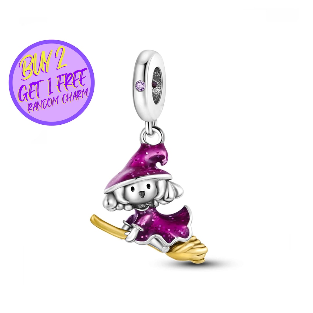 Witches Broom Dangle Charm for Bracelet, Witch Charm, Halloween Charm ...