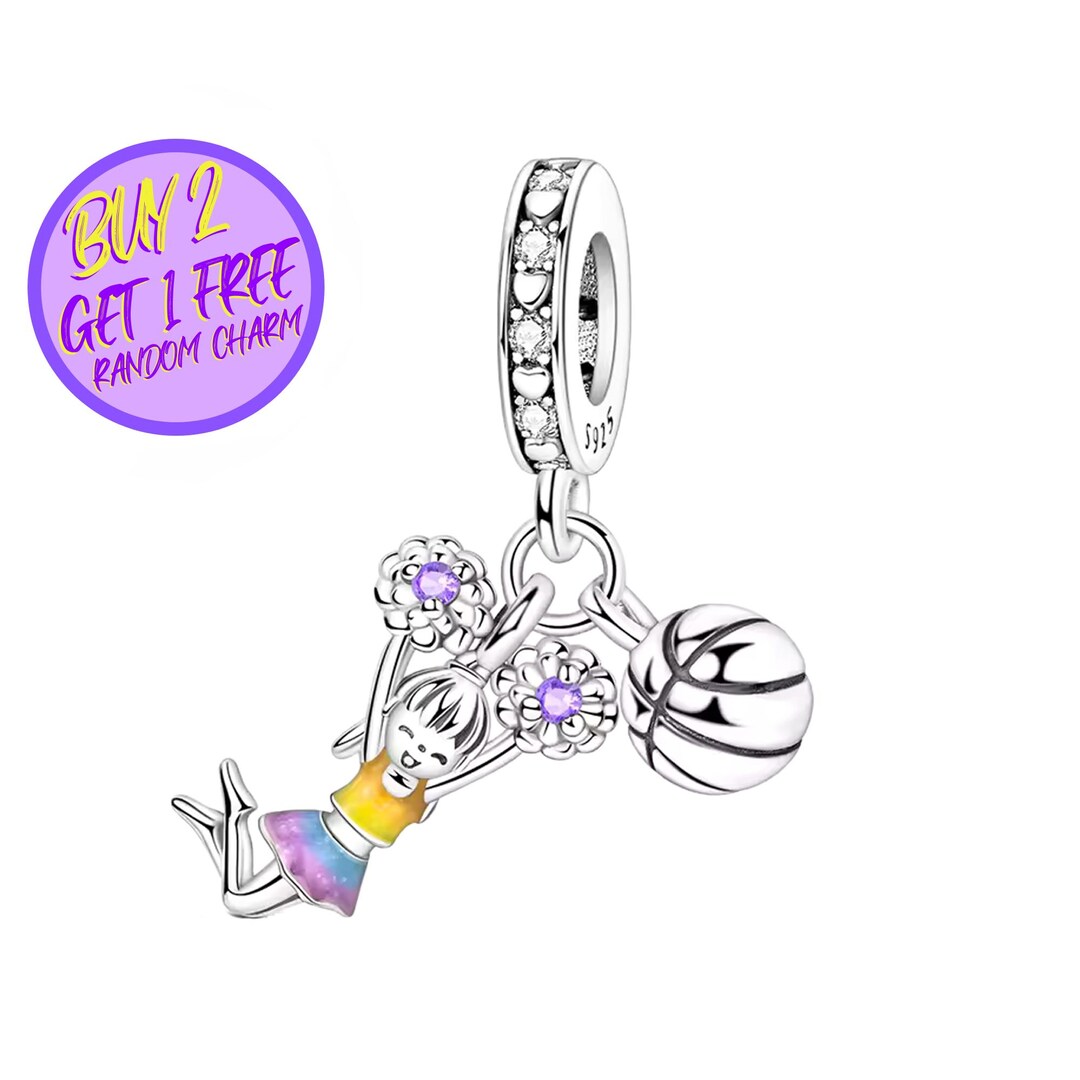 Cheerleader Charm for Bracelet, Pom Pom Girl Charm, Cheerleader ...