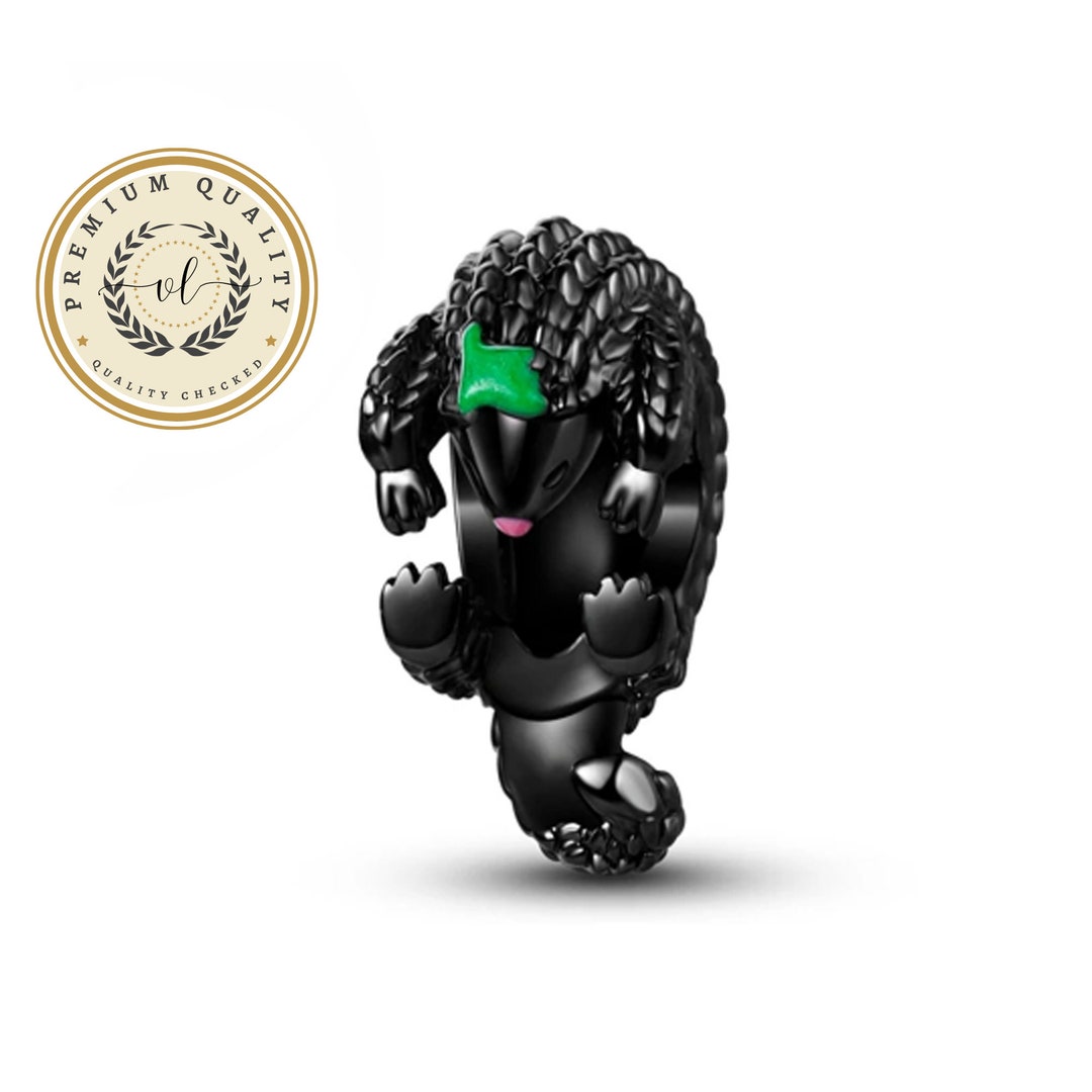 Pangolin Holding Animal Charm for Bracelet, Black Pangolin Charm ...